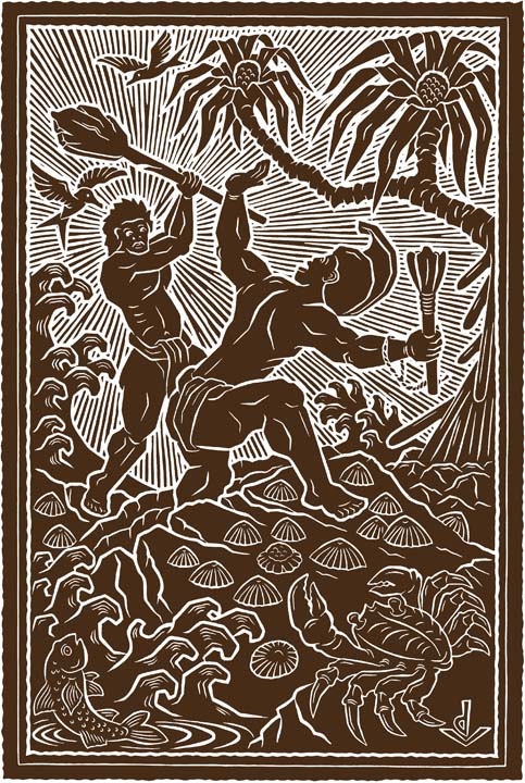 Kamehameha-Splintered Paddle | Images of Old Hawaiʻi