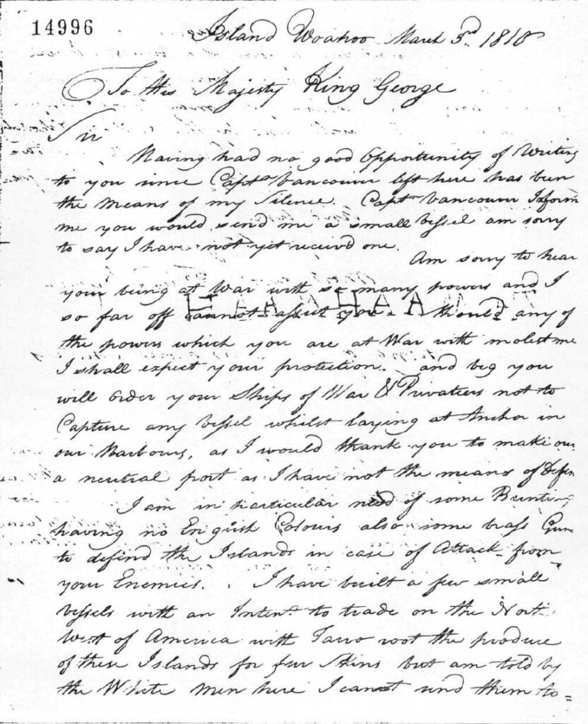 Vancouver, Kamehameha and King George III | Images of Old Hawaiʻi