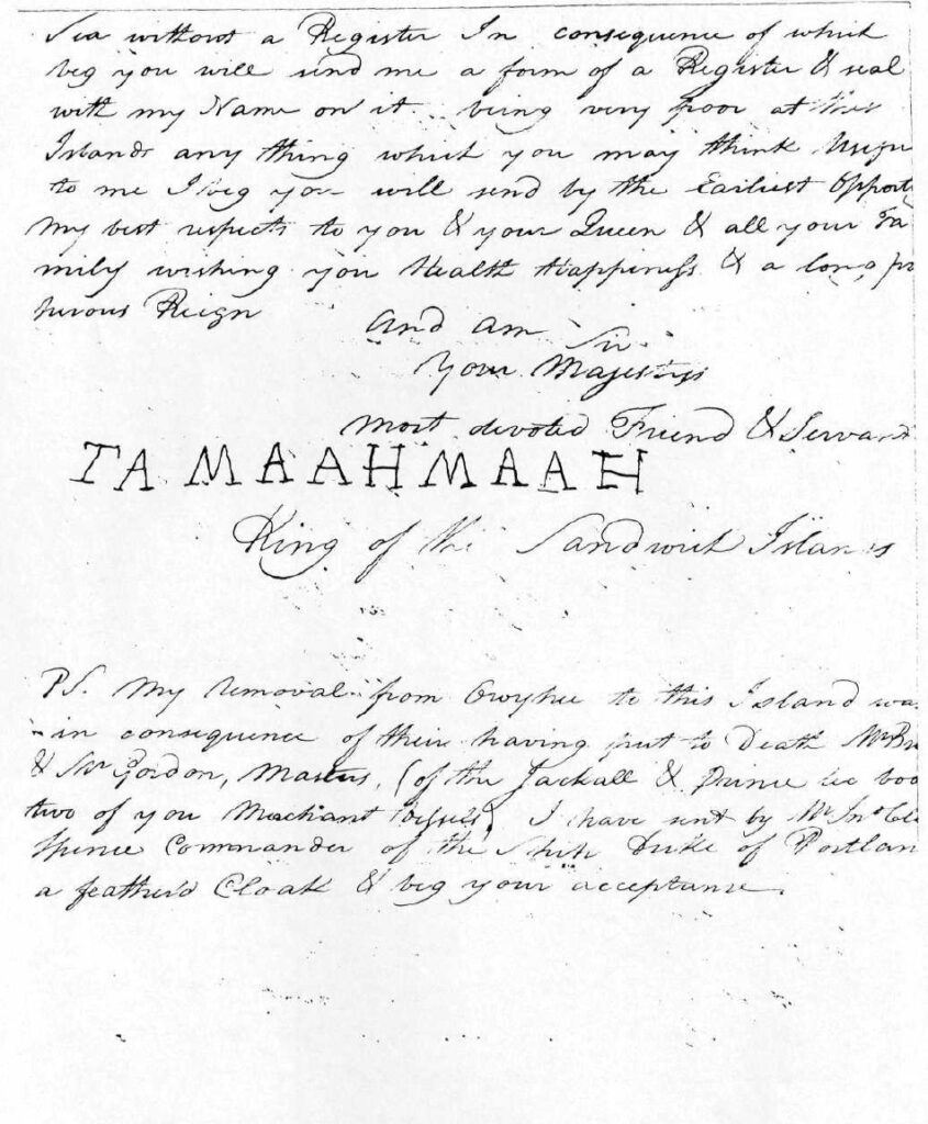 Vancouver, Kamehameha and King George III | Images of Old Hawaiʻi