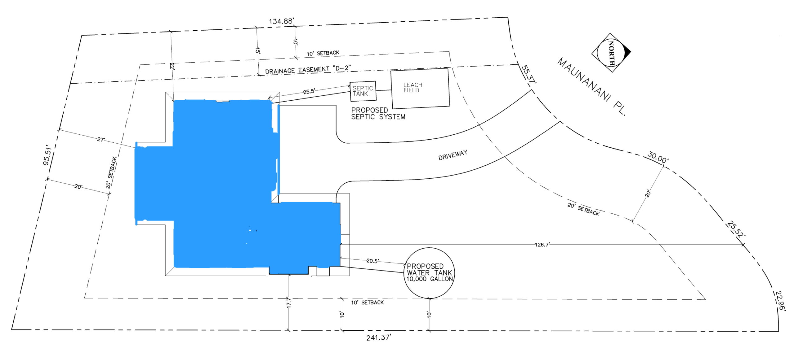 Site Plan-parcel only-1577 SF house-blue house | Images of Old Hawaiʻi